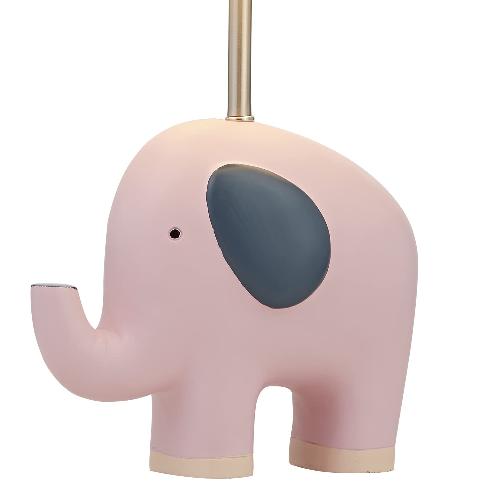 Maxax Table Lamp, Pink Elephant Bedside Nightstand Lamp with White Shade for Bedroom, Kindergarten, Preschool, 16.5 Inch