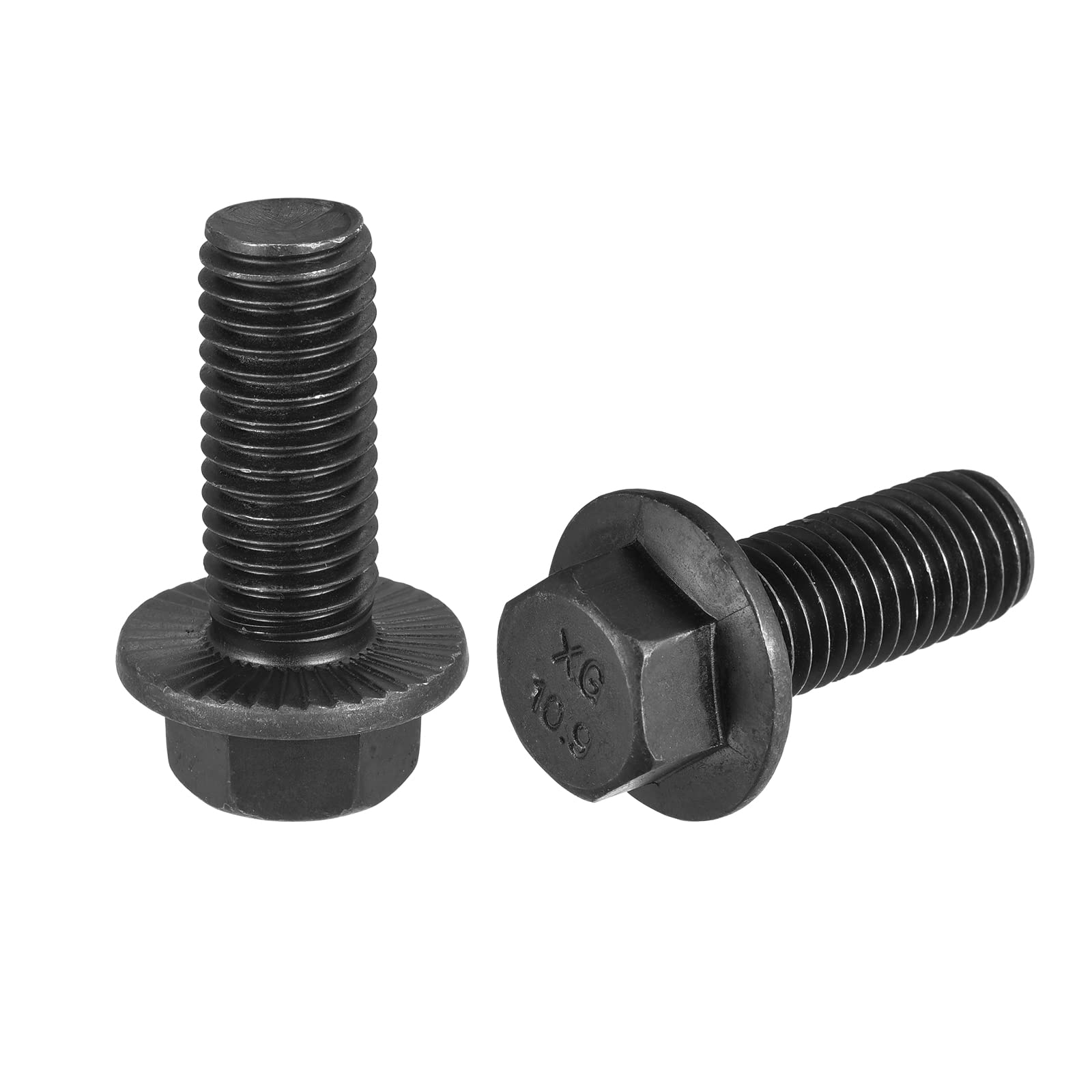 uxcell M14-2x35mm Hex Serrated Flange Bolts 10.9 Grade Carbon Steel Screws 2pcs