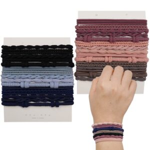 baisdy 30pcs boho hair ties bracelets elastic twist braided hair bands for women girls kids