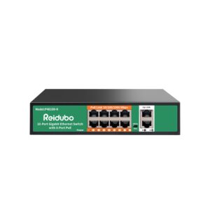 reidubo 8 port gigabit poe switch with 2 gigabit uplink,1000mbps poe ethernet unmanaged network switch,120w, plug & play, vlan, suitable for access point-ap and poe surveillance camera