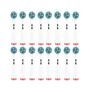 wuyan 16pcs replacement brush heads compatible with oral b electric toothbrush, angled bristles for deeper plaque removal