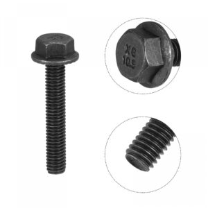 uxcell M6-1x35mm Hex Serrated Flange Bolts 10.9 Grade Carbon Steel Screws 30pcs