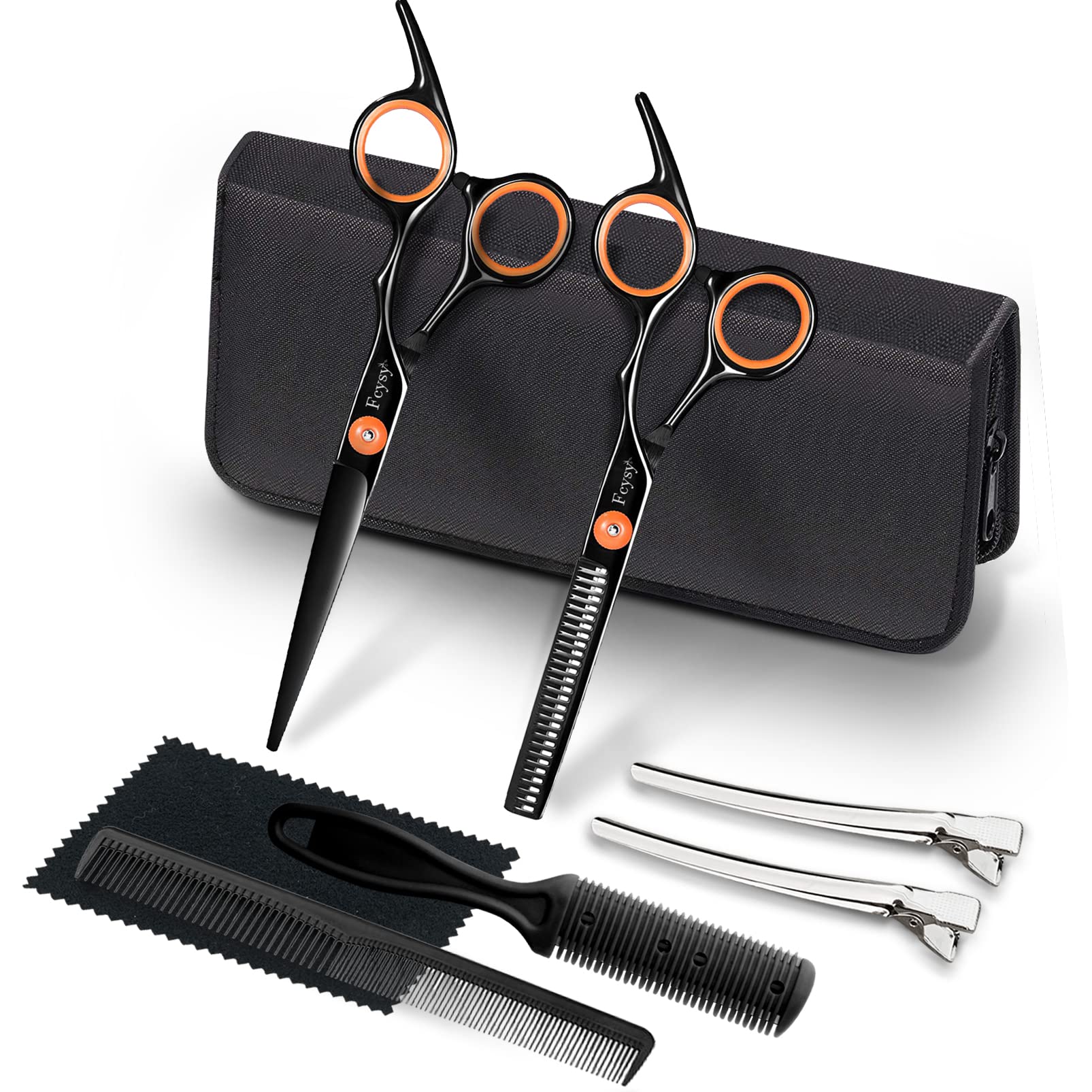 Hair Cutting Scissors Thinning Shears Kit, Fcysy Professional Hair Scissors Set Hair Shears Blending Scissor Kit, Barber Shears Haircut Scissors Salon Trimming Scissors for Hair for Women Men Pet