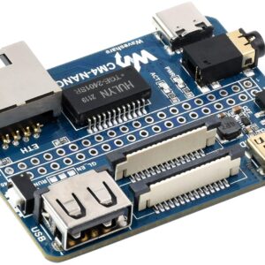 Nano Base Board (B) for Compute Module 4 Lite/eMMC,with Raspberry Pi 40PIN GPIO Header,Gigabit Ethernet RJ45,MIPI CSI-2 Port Connector 3.5mm Jack Audio