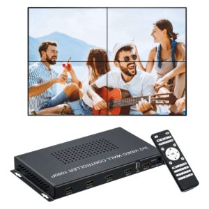 mcbazel hdmi video wall controller 2x2, hdmi video image processor 1080p@60hz screen splicing support 8 display modes - 4x1, 3x1, 2x1, 2x2, 1x4, 1x3, 1x2, 1x1