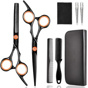 hair cutting scissors thinning shears kit, fcysy professional hair scissors set hair shears blending scissor kit, barber shears haircut scissors salon trimming scissors for hair for women men pet