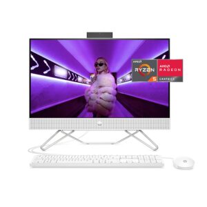 HP All-in-One Bundle PC, AMD Ryzen Processor, Radeon Graphics, 8 GB RAM, 512 GB SSD, FHD IPS Touchscreen Display, Windows 11 Home OS, Dual Computer Speakers, Wi-Fi & Bluetooth (24-cb1140, 2022)