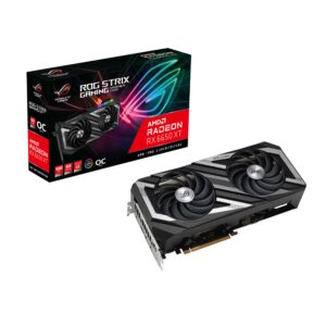 asus rog strix amd radeon rx 6650 xt oc edition gaming graphics card (amd rdna 2, pcie 4.0, 8gb gddr6, hdmi 2.1, displayport 1.4a, axial-tech fan design, super alloy power ii, gpu tweak ii)