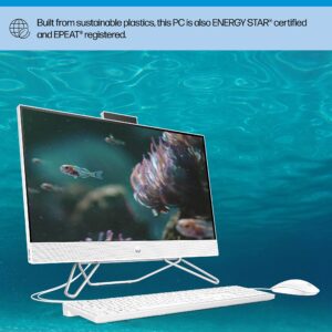 HP All-in-One Bundle PC, AMD Ryzen Processor, Radeon Graphics, 8 GB RAM, 512 GB SSD, FHD IPS Touchscreen Display, Windows 11 Home OS, Dual Computer Speakers, Wi-Fi & Bluetooth (24-cb1140, 2022)