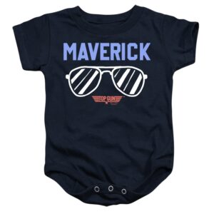 popfunk top gun mini maverick unisex infant snap suit for baby (navy, 6 months)