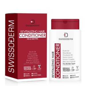 swissoderm revitalizing hair conditioner for damaged and dry hair, saloon crafted keratin moisturized deep conditioner for shine, 300 ml