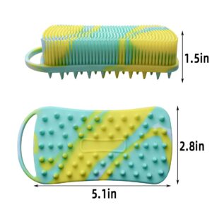 Silicone Body Scrubber Soft Body Brush for Use in Shower Gentle Exfoliating Loofah Silicone Scalp Massager 2 in 1 Bath and Shampoo Brush for Women Men Lathers Well Easy to Clean (Camouflage Green)