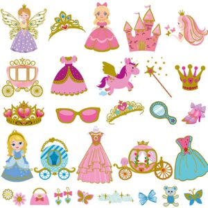 ooopsiun glitter princess temporary tattoos for girls - 70 gold glitter styles, princess birthday party decorations supplies favors for gilrs kids