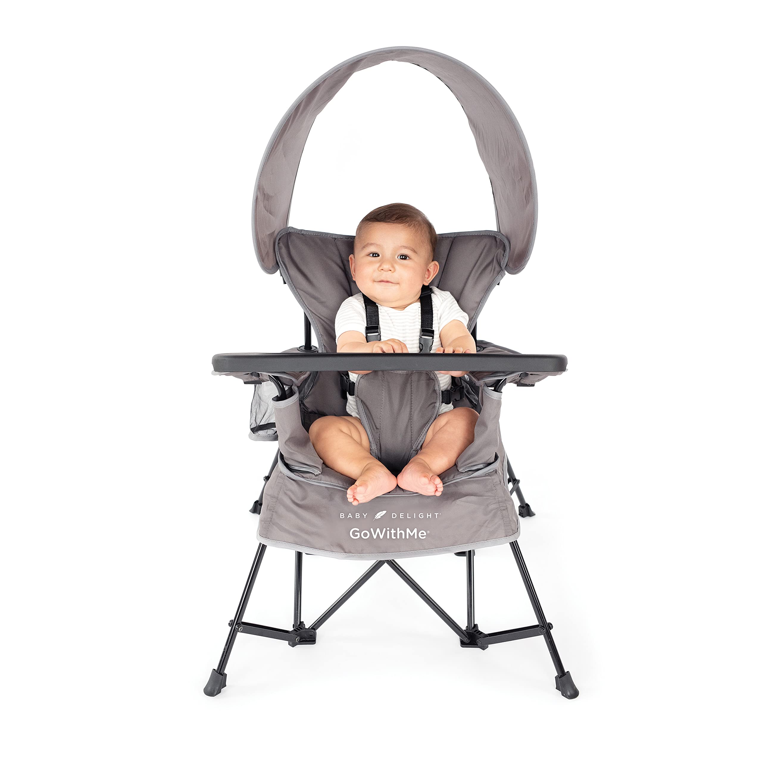 Baby Delight Go with Me Jubilee Deluxe Portable Chair | Indoor and Outdoor | Sun Canopy | Grey