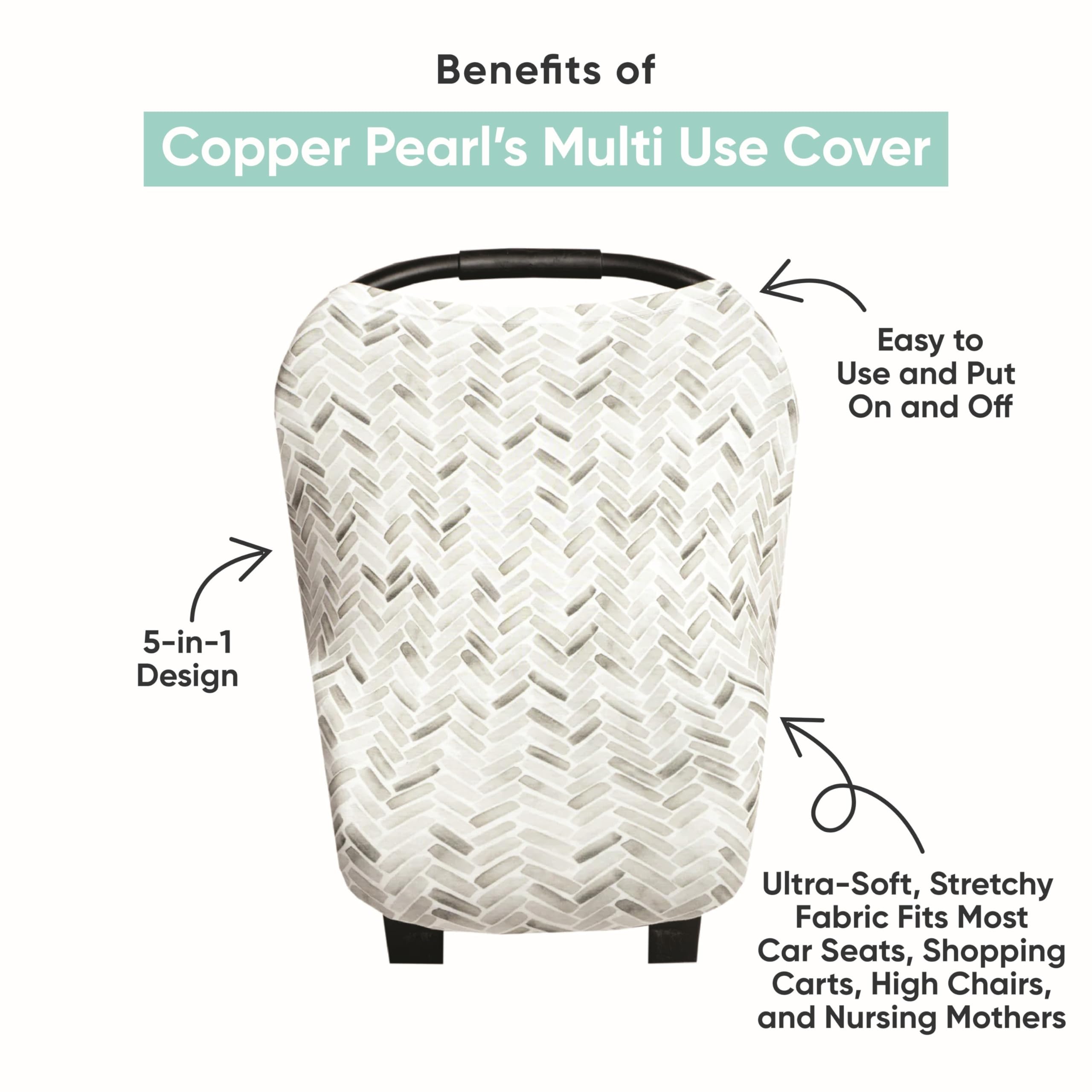 Copper Pearl Multi-Use Cover: Car Seat Covers, Nursing Cover, and Stroller Cover for Sun - Stretchy Fabric, All-Season Use, Stylish Designs, Easy Access for Moms - Vance