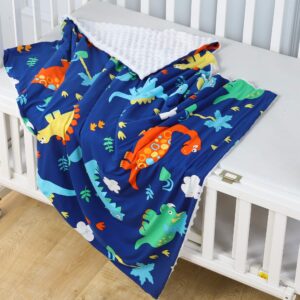 Cloele Dinosaur Crib Bedding Set for Boys - Microfiber 4 Piece Baby Bedding Set Soft Comforter Bed Set Includes Toddler Pillowcase Crib Sheet Quilt Baby Blanket - Nursery Bedding Set for Boys and Girl