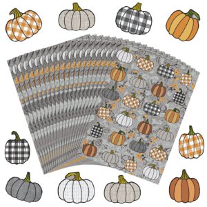 480 pcs pumpkin stickers for kids fall thanksgiving autumn stickers farmhouse rustic pumpkin stickers buffalo plaid pumpkins stickers for fall thanksgiving party classroom decor (delicate style)