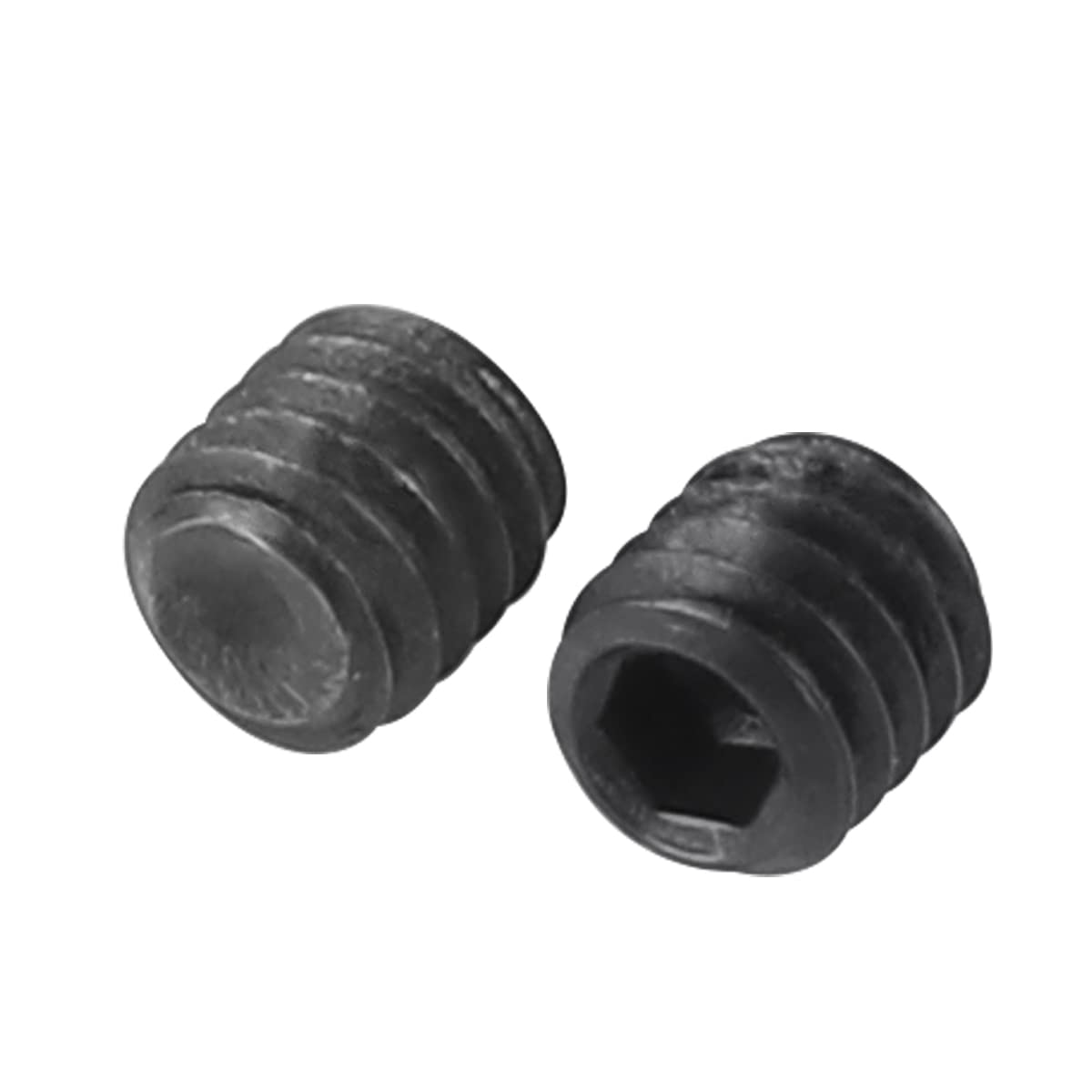 Niooliuk Pack of 100 Black M4 x 4mm Alloy Steel Hex Socket Set Grub Screws Headless Cup Point