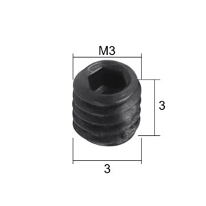 Niooliuk Pack of 100 M3x3mm Metric Carbon Steel Hex Socket Set Flat Point Grub Screws Black for Towel Rack Door Knob