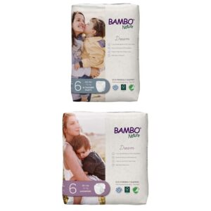 bambo nature premium eco-friendly training pants, size 6, 19 count and baby diapers, size 6, 24 count