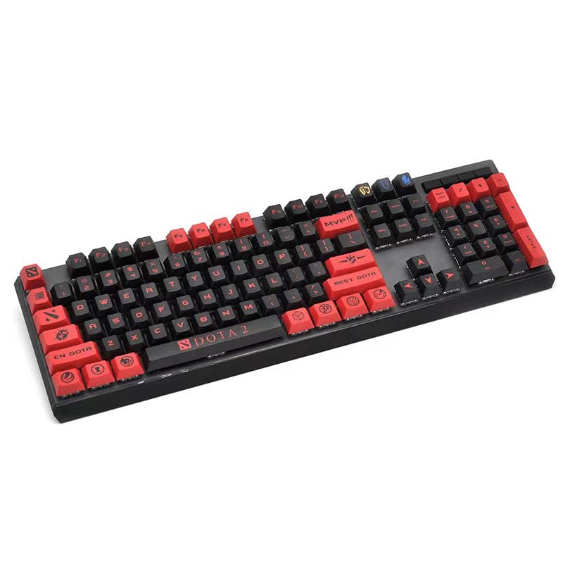 GOTMOKAY DIY Keycap Red&Black Personalise Keycap Cherry PBT Dye-Sublimated 178 Keycaps Cherry Factory Height for Mechanical Gaming Keyboard (Black&Gray)