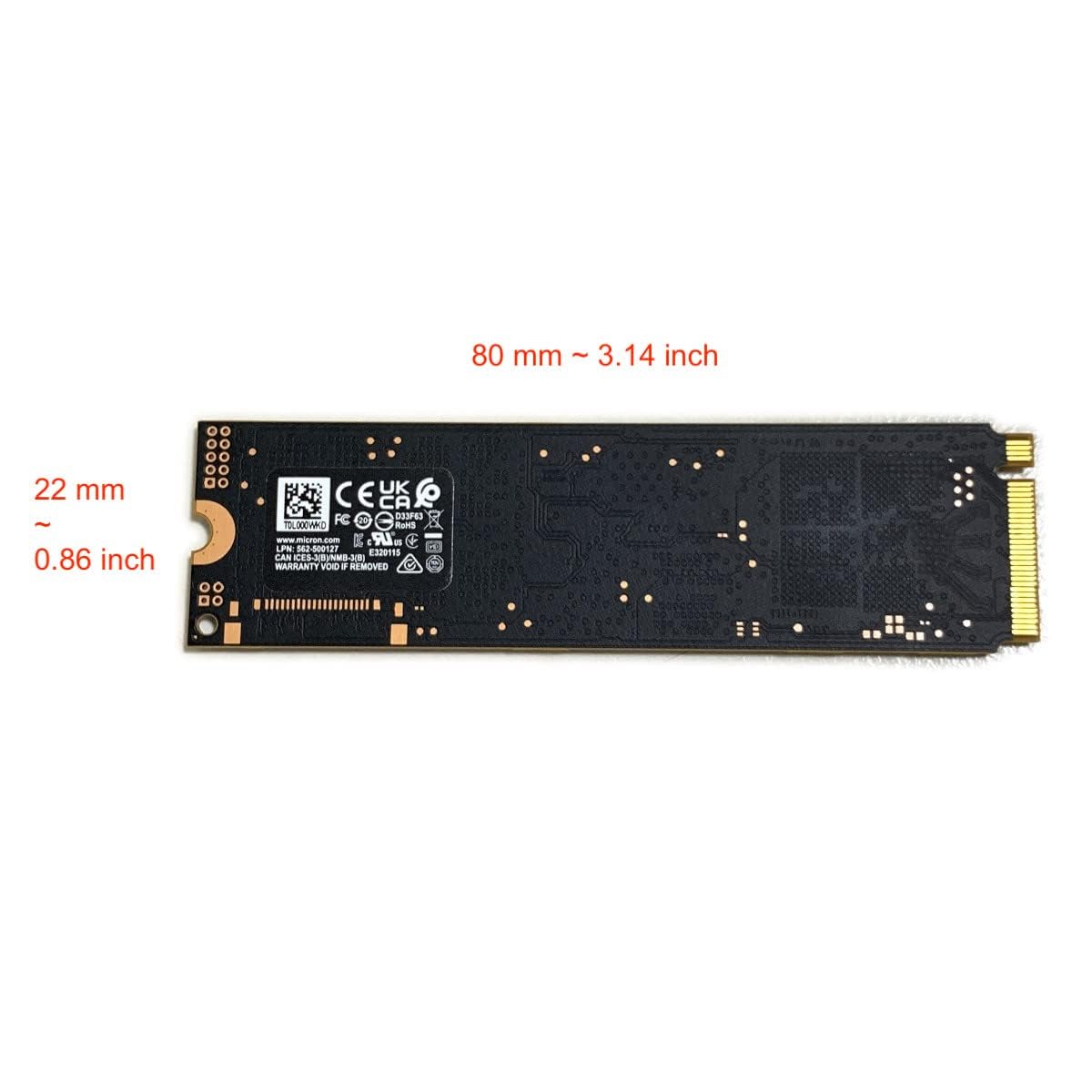 Micron SSD 1TB 3400 M.2 2280 NVMe PCIe 4.0 Gen4 x4 MTFDKBA1T0TFH Solid State Drive for Laptop Desktop Ultrabook PS5 Console