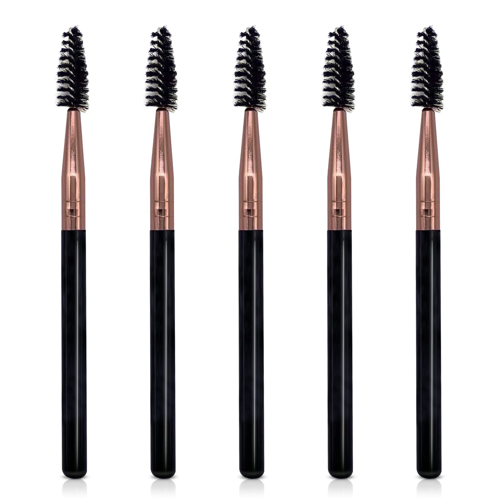 UorPoto Mascara Brush Wands Makeup Lash Spoolies Set 5Pcs Spooly Eyelash Eyebrow Brushes Applicators for Extensions Reusable