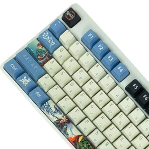 japanese anime demon slayer keycaps 108 pbt dye sublimation oem profile for cherry mx gateron kailh switch mechanical keyboard colorful (only keycaps)