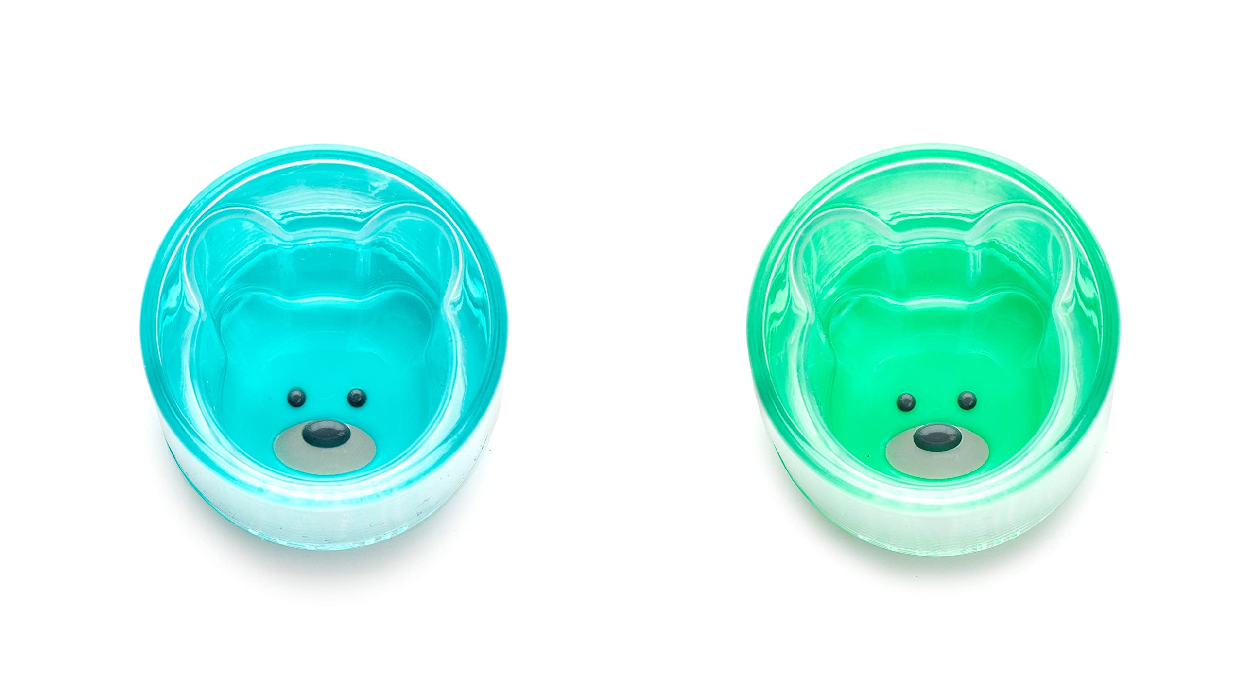 melii Double-Walled Bear Drinking Cup for Toddlers, Kids and Children (Blue + Mint 2 Pack)