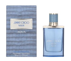 jimmy choo man aqua eau de toilette - long lasting fragrance with notes of grapefruit, geranium & salty moss - sweet & woody - 1.7 fl. oz.