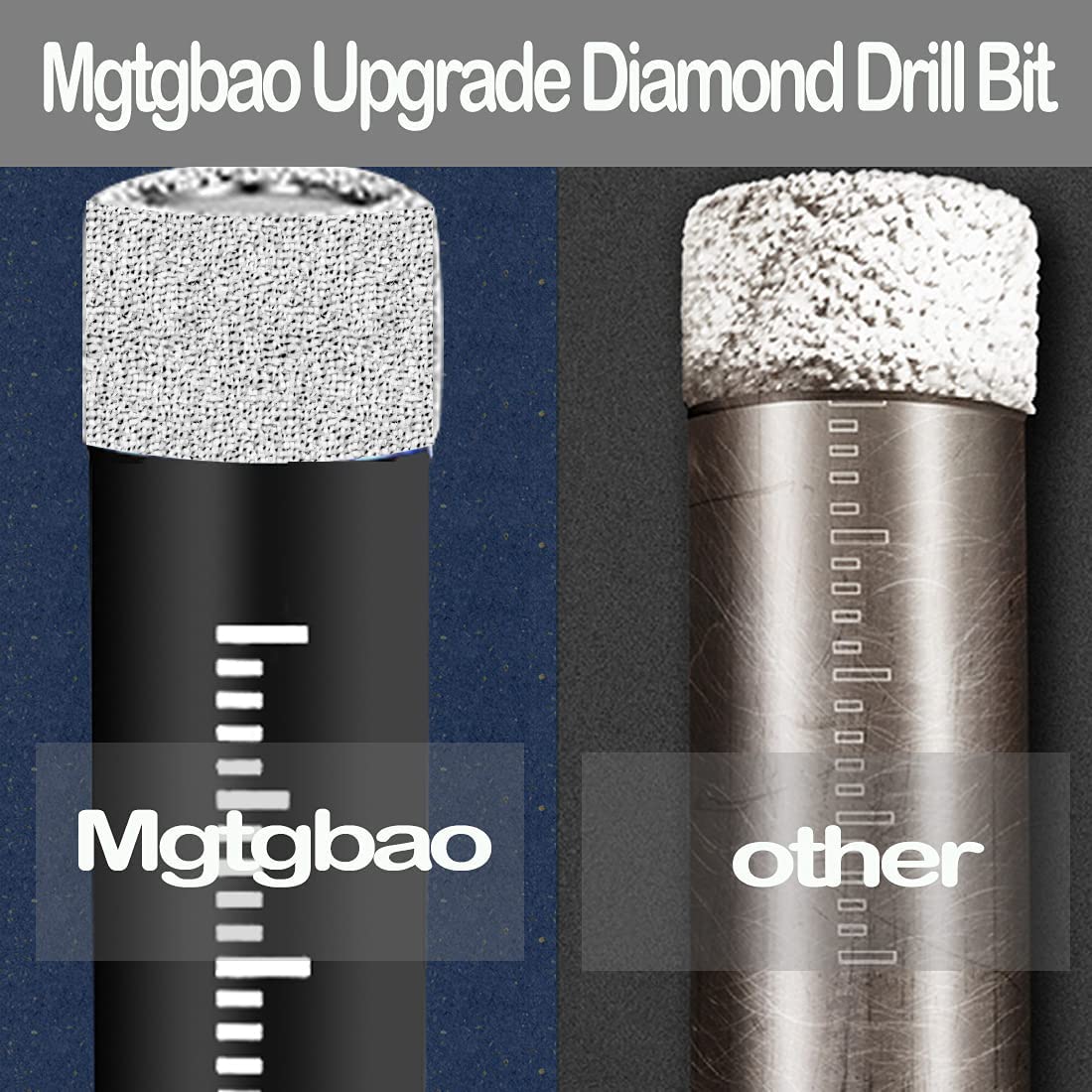 Mgtgbao 7PCS Dry Diamond Drill Bits Set, Core Drill bit for Granite Marble Tile Ceramic Stone Glass Diamond Hole Saw Kit with 3/16,1/4, 5/16, 3/8, 1/2, 9/16, 5/8