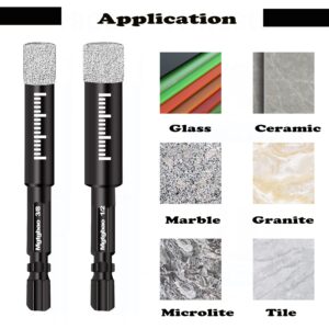 Mgtgbao 7PCS Dry Diamond Drill Bits Set, Core Drill bit for Granite Marble Tile Ceramic Stone Glass Diamond Hole Saw Kit with 3/16,1/4, 5/16, 3/8, 1/2, 9/16, 5/8