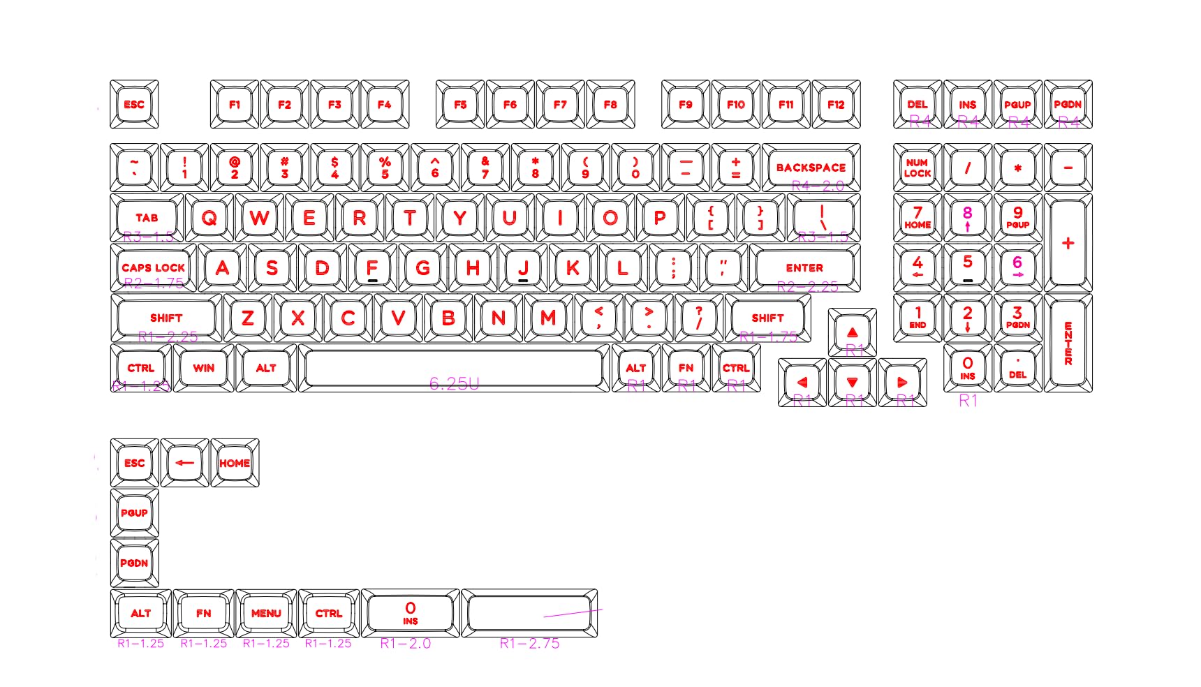 GK GAMAKAY 113 Keys Transparent PC Keycaps Set with 2.75 Shift, ASA Profile Keycaps for SN75 98% 75% Layout MX Gateron Kailh Switch Mechanical Gaming Keyboard (Amber Clear)