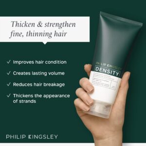 philip kingsley density thickening shampoo for thinning hair and hair loss, fine, fragile thin hair thickener, volumizer, strengthener, volumizes and strengthens, 6.76 oz