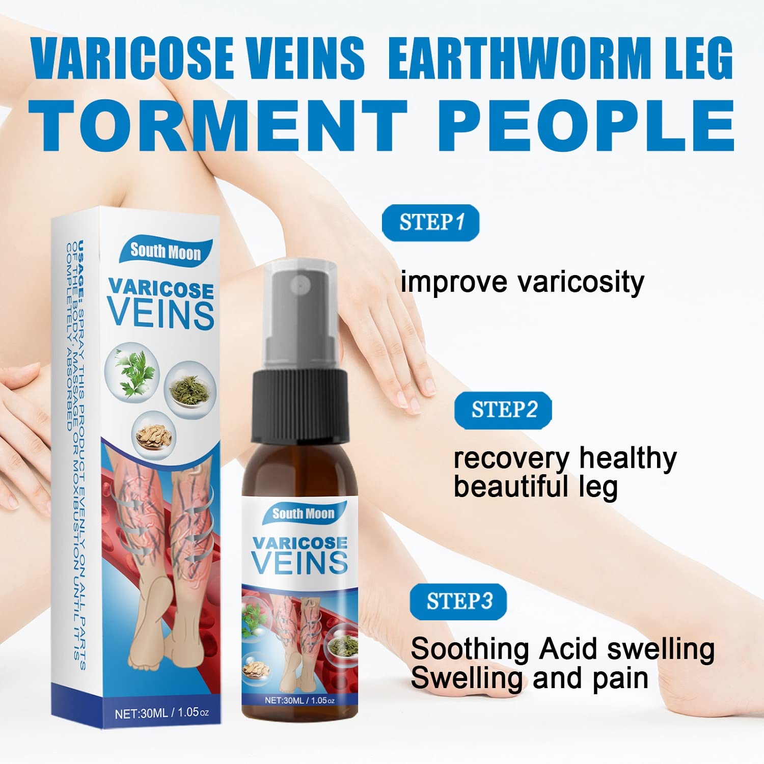 OUKPANE 2pcs Veinhealing Varicose Veins Treatment Spray, Veinhealing Varicose Veins Spray, Vein Healing Varicose Veins Treatment Spray for Legs, Varicose Veins Miracle Spray (30ml)