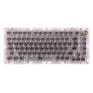 GK GAMAKAY 113 Keys Transparent PC Keycaps Set with 2.75 Shift, ASA Profile Keycaps for SN75 98% 75% Layout MX Gateron Kailh Switch Mechanical Gaming Keyboard (Amber Clear)