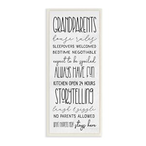 stupell industries grandparents house rules fun rustic family sign,design by lil' rue