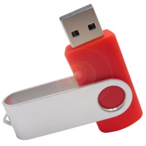 swivel usb flash drives memory sticks thumb drive pen jumpdrive u disk for pupil & students (2gb red with type-c/otg converter)