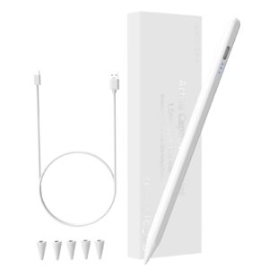 CC Store for iPad Pencil 10/9th Generation,Pen for iPad Stylus Compatible with iPad 2018~2022,for iPad 10/9/8/7/6th Gen,for Air Pro Mini 15 Mins Fast Charging,Palm Rejection & Tilt Sensitive(White)