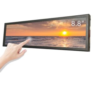 lesown 8.8 inch wide touch screen monitor lcd display, 480x1920 lcd monitor bar lcd display ultra wide screen monitor for windows rpi4