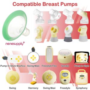 Nenesupply 19mm Flange Inserts and 24mm Flanges Compatible with Medela Breast Pump Parts Replacement 19mm Flange for Medela Work with Pump in Style Parts Symphony Swing Maxi Harmony Personalfit Flex