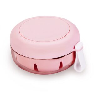 denture case, definitely no-leak denture bath box for traveling perfectly, denture cup with strainer & magnetic mirror,completely clean care for retainer, mouth guard, & denture(pink)…