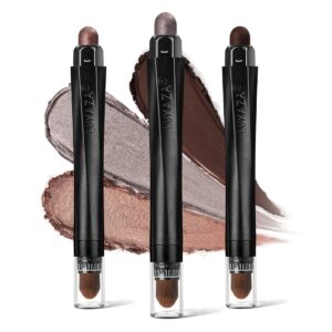 luxaza 3pcs eyeshadow stick,matte and shimmer neutral cream eye shadow pencil crayon brightener makeup with crease-proof formula,waterproof & long lasting eye shadow and eyeliner pen sets