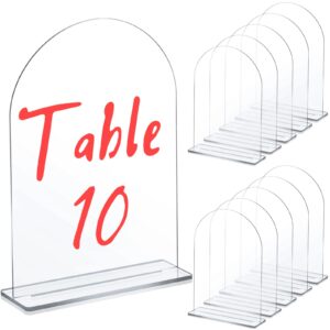 10 set 5x7 inch clear arch acrylic sign diy acrylic arch table numbers acrylic table numbers with stand blank acrylic sheet wedding table signs for wedding office party catering menu bar list signs