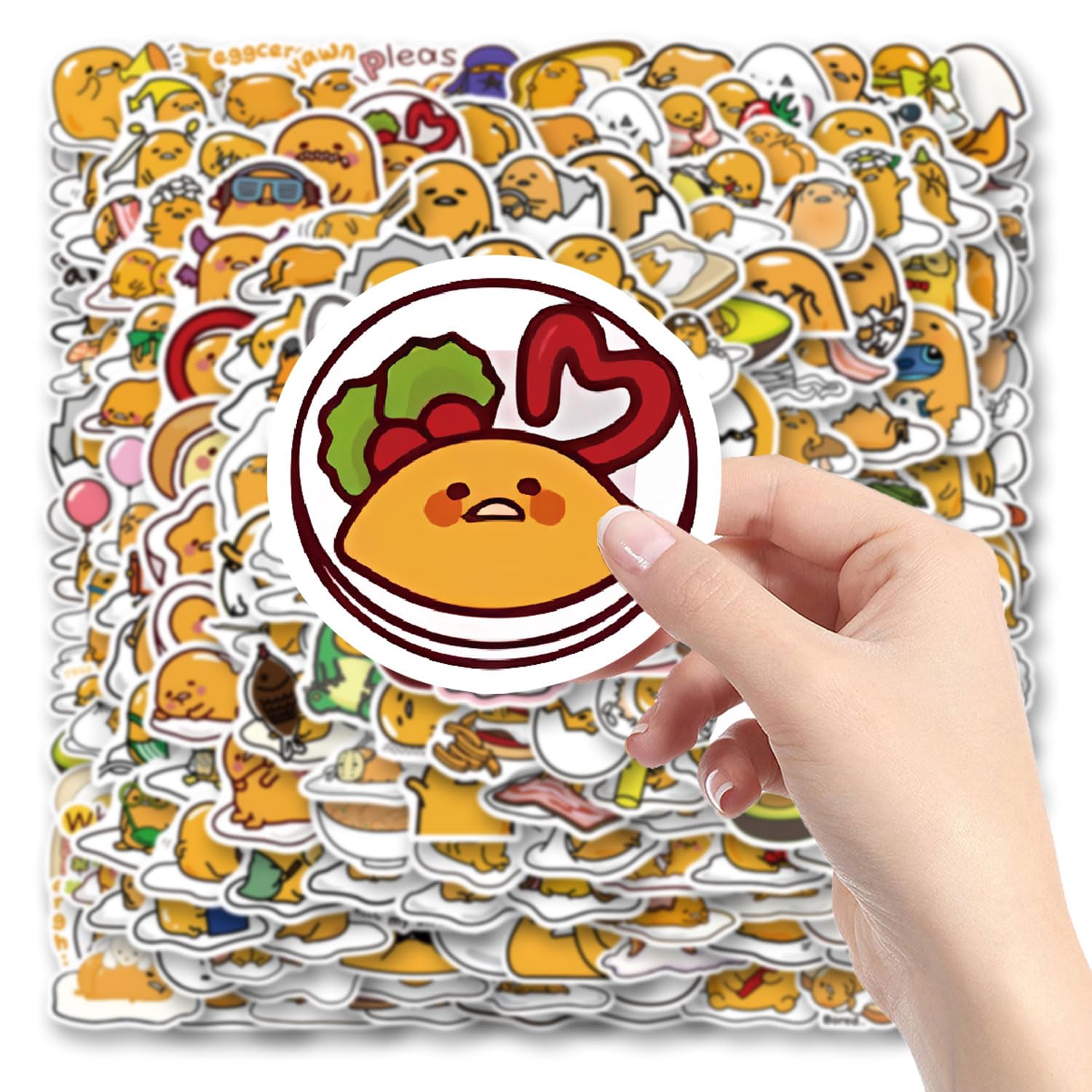 Gudetama Stickers 210pcs Japanese Lazy Egg Stickers Stickers,for Water Bottle,Laptop,Luggage，Phone,Skateboard Stickers for Teens Girls Kids Vinyl Stickers