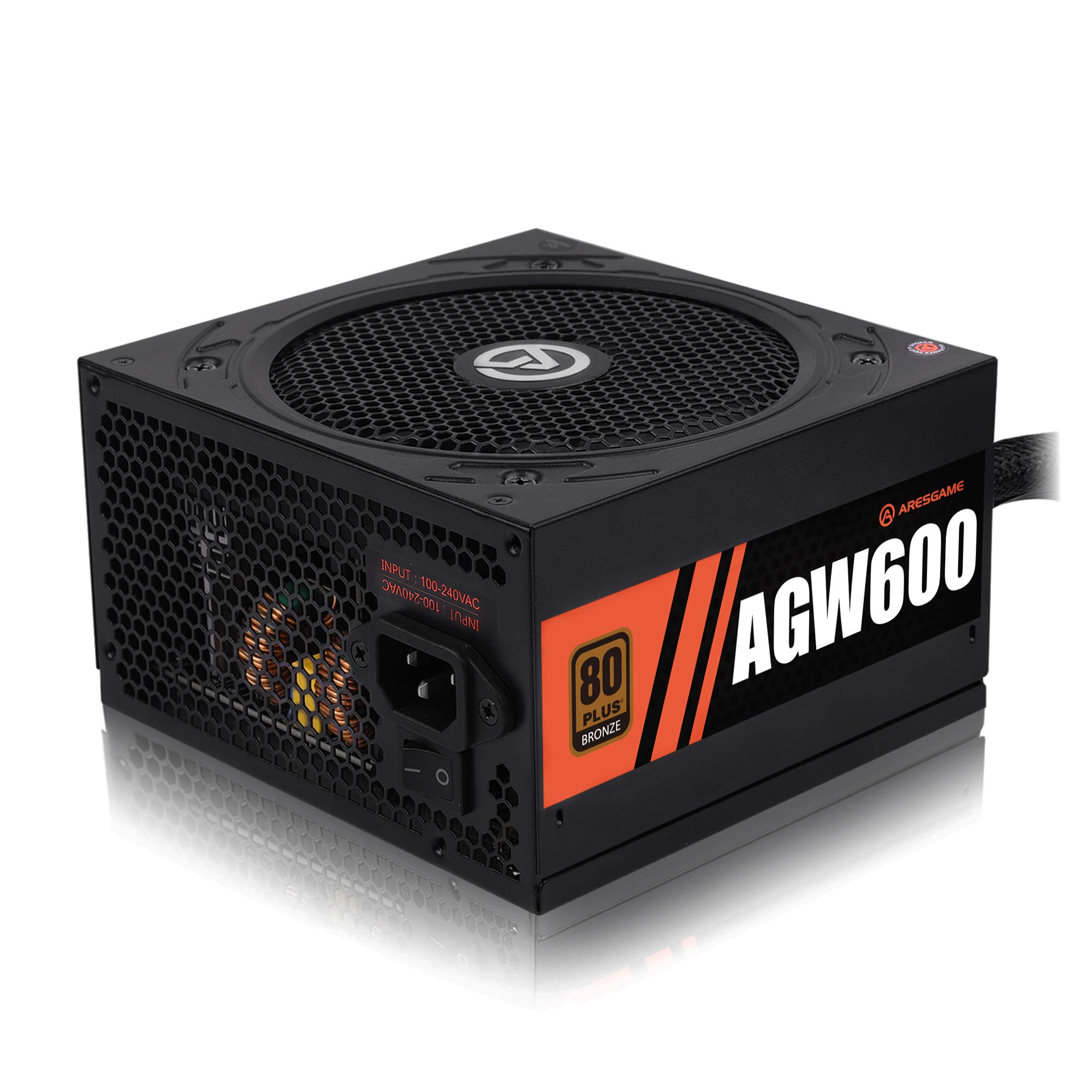 Power Supply 600W 80+ Bronze Certified PSU (ARESGAME, AGW600)