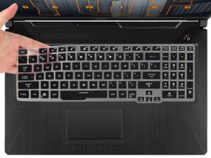 keyboard cover for asus tuf gaming f15 fx506lh / tuf gaming a15 tuf506iu-es74 tuf506iv-as76 fa506ih-as53, asus tuf gaming f17 a17 tuf706iu fx706li-es53 rs53 fx706hc fx706he laptop keyboard skin, black