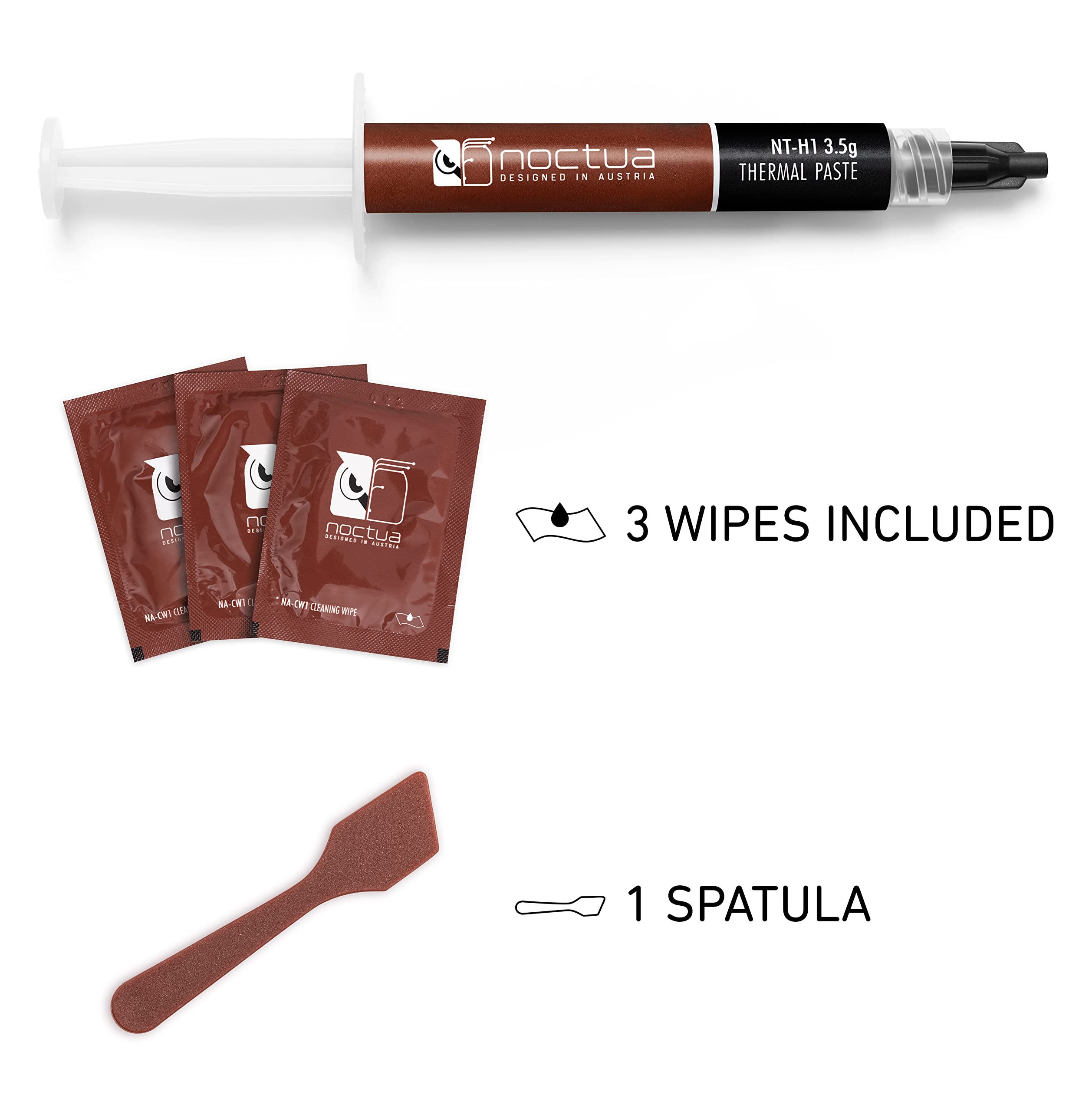 Noctua NT-H1 3.5g SW Edition, Thermal Computer Paste with Spatula and Cleaning Wipes