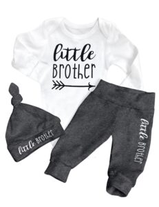 agapeng newborn boy outfits infant boy clothes little brother outfit long sleeve romper pants with hat newborn baby boy clothes