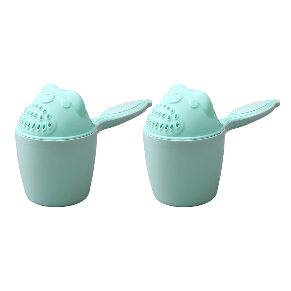 LUOZZY 2pcs Baby Bath Rinse Shampoo Cups Baby Bath Rinse Cups Bath Rinsers Wash Hair Cup for Baby Toddlers, Blue